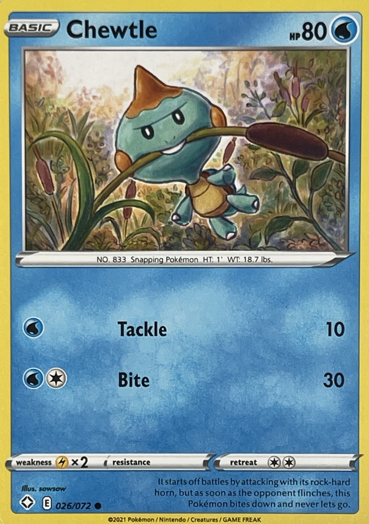 Chewtle - Pokémon Enkeltkort - Retroportalen